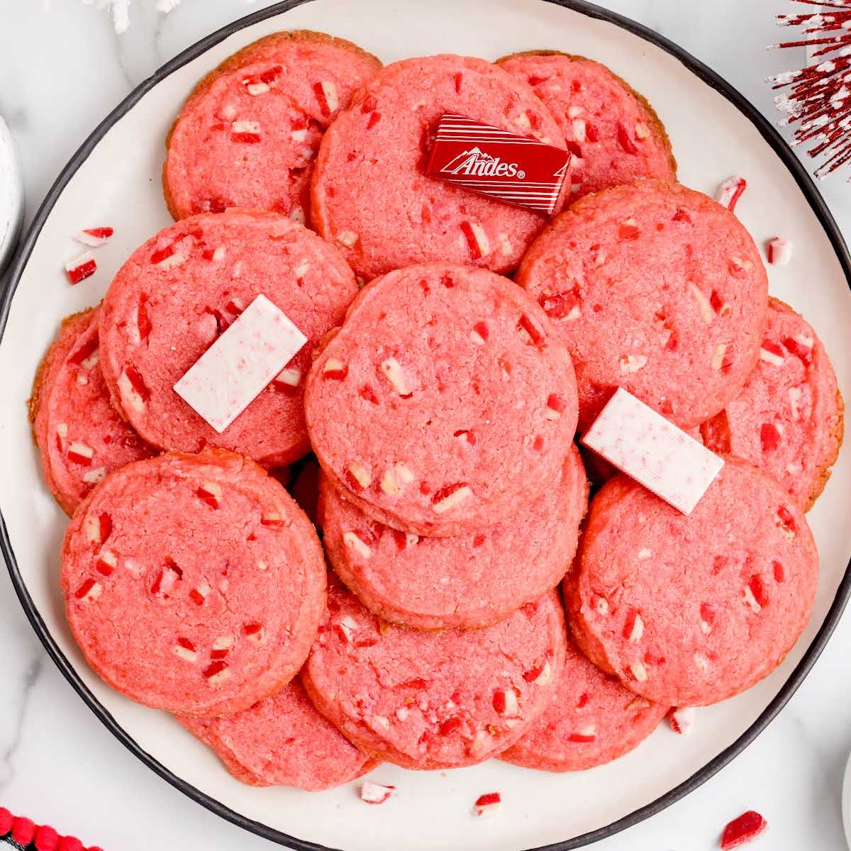 Candy Cane Shortbread Cookies - The Best Blog Recipes