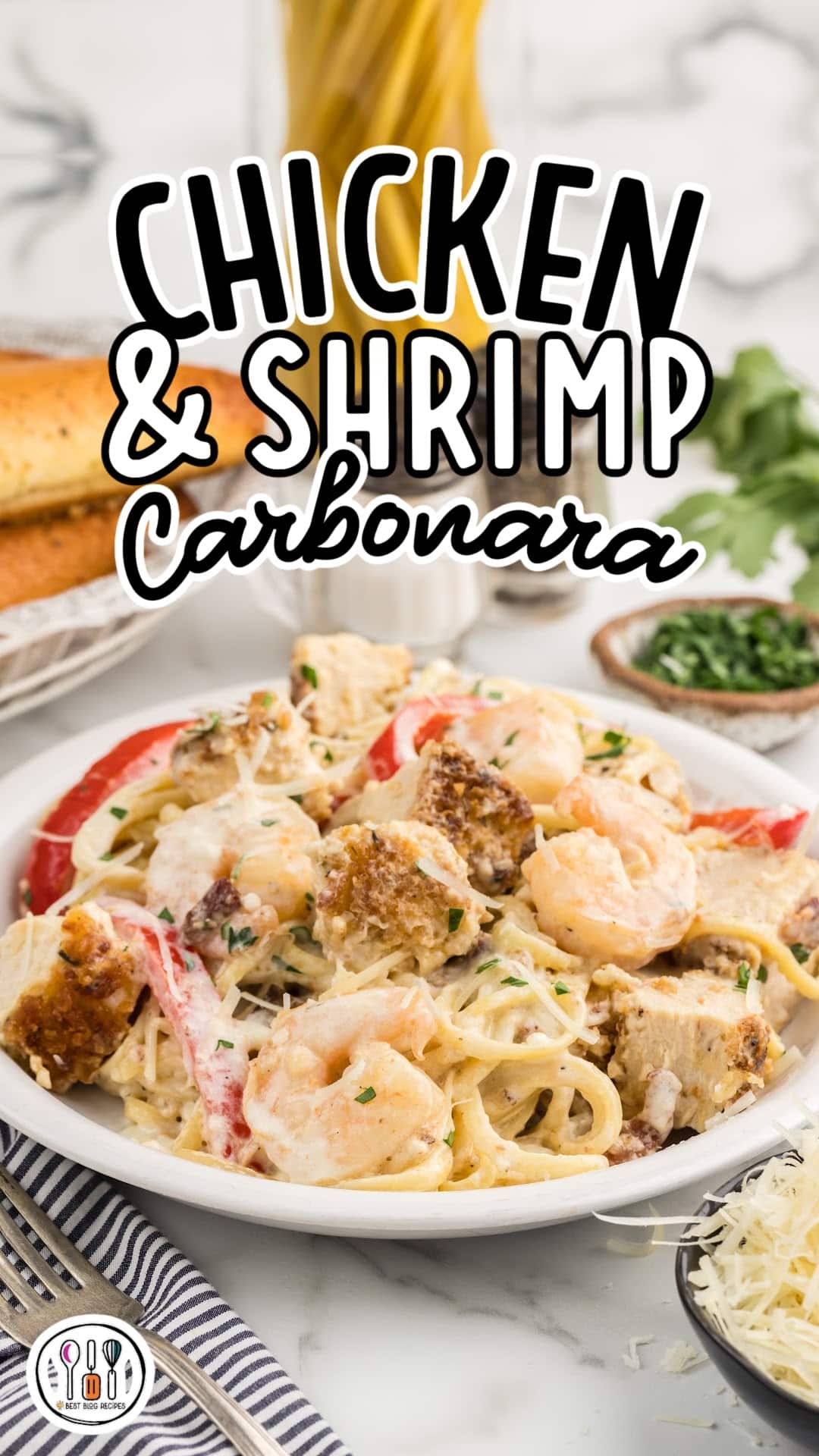 Chicken and Shrimp Carbonara | Dinner | The Best Blog Recipes