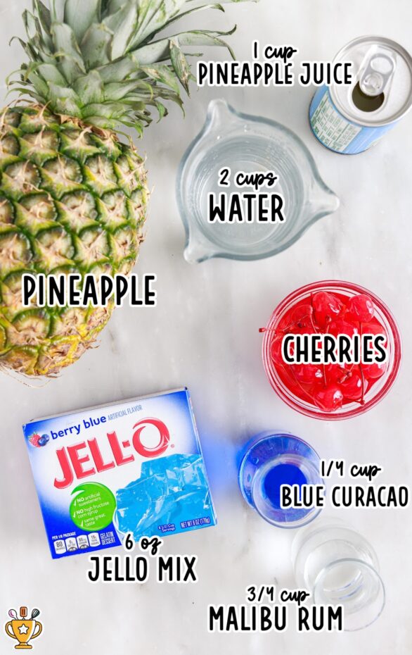 Blue Hawaiian Jello shots