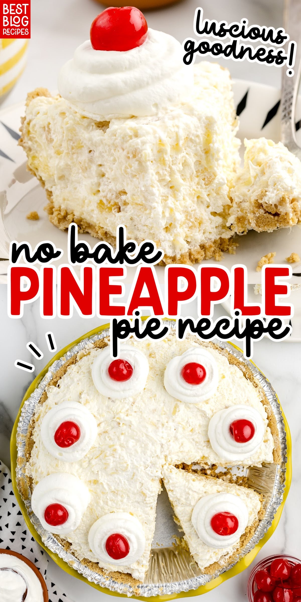 No Bake Pineapple Pie | Dessert | The Best Blog Recipes