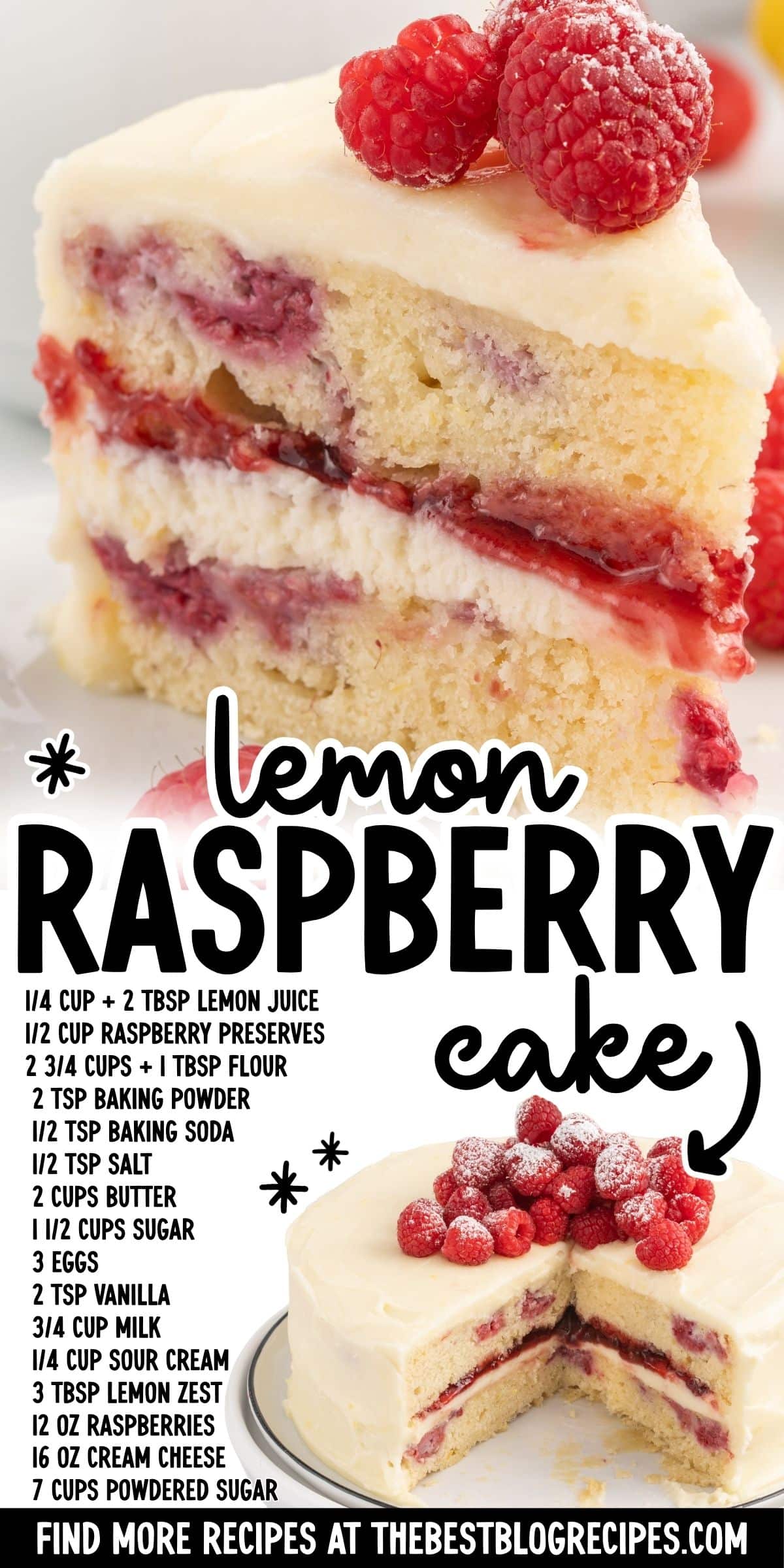 Lemon Raspberry Cake | Dessert | The Best Blog Recipes